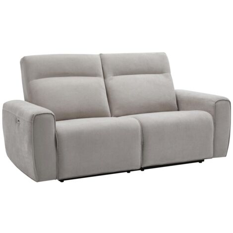 Relaxsofa elektrisch 3-Sitzer - Stoff - Grau - LORGITA