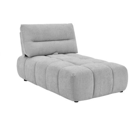 Recamiere mit verstellbarer Rückenlehne - Strukturstoff - Hellgrau - APOLIU