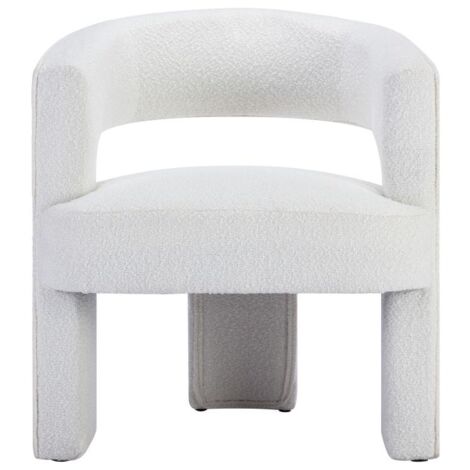 Sillón de bucle de tela blanco FONTANOVA