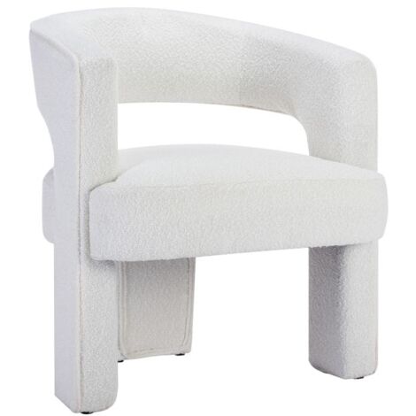Sillón de bucle de tela blanco FONTANOVA