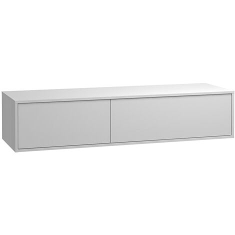 Mueble de baño flotante blanco con doble lavabo - L150 cm - ISAURE II