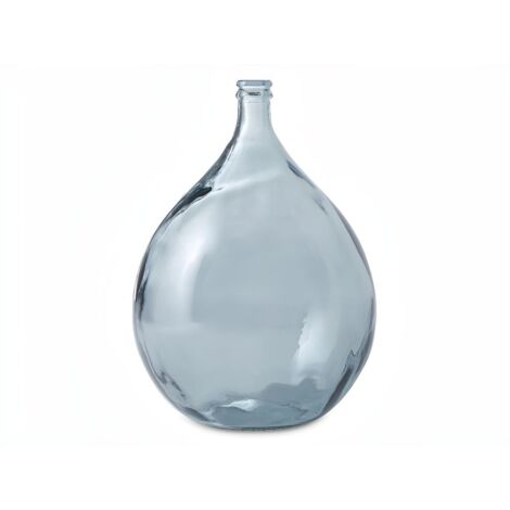 Jarrón damajuana de cristal reciclado 34L SILICE - Transparente azulado
