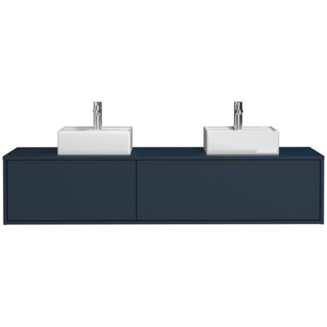 Mueble de baño flotante azul noche con doble lavabo - L150 cm - ISAURE II