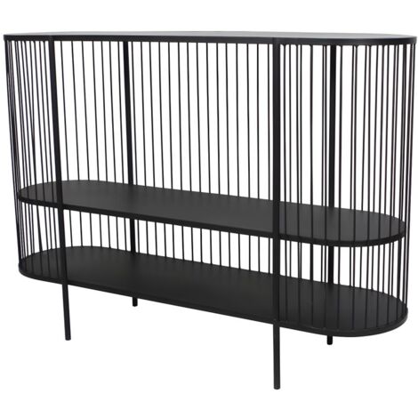 Consola ALEXIA - metal - 2 estanterías - Color: negro