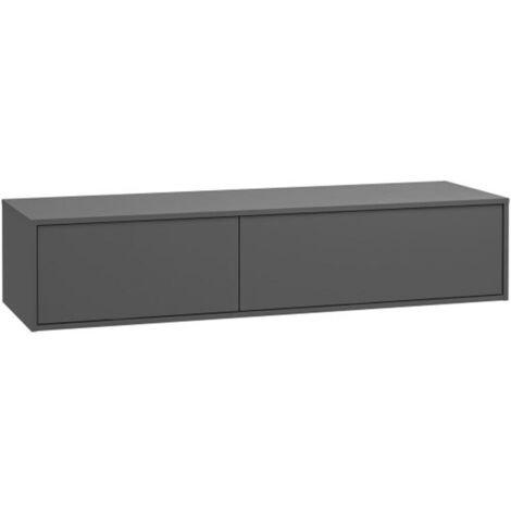 Mueble de baño flotante bajo lavabo - Color gris antracita - L150 cm ...