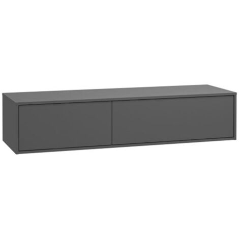 Mueble de baño flotante bajo lavabo - Color gris antracita - L150 cm ...