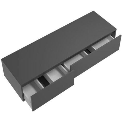 Mueble de baño flotante bajo lavabo - Color gris antracita - L150 cm ...