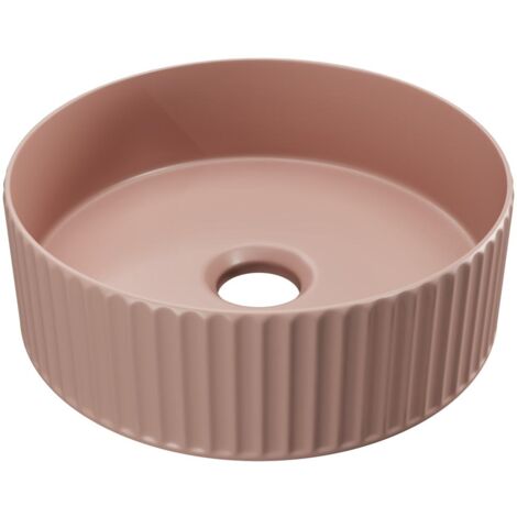 Lavabo de cerámica redondo - Rosa mate - 36 cm - PEDARA