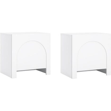 Conjunto de 2 mesitas de noche con 1 puerta - blanco - DELANYA