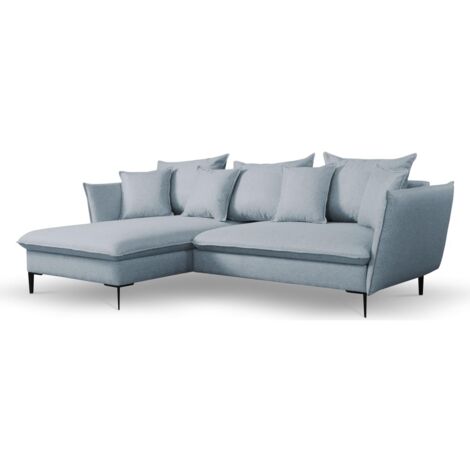 Sofá cama rinconera de tela gris azulado LAZARE de PASCAL MORABITO ...