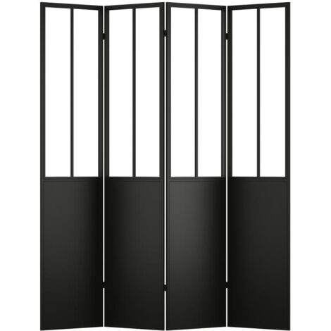 Biombo estilo taller industrial de metal 4 hojas - L. 160 x Alt. 178 cm ...