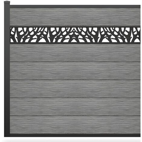 Valla para clavar en el suelo Alt.181 cm - kit 7 láminas composite ...