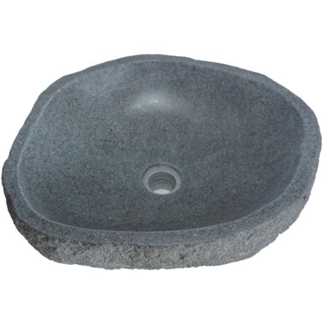 Lavabo de piedra de río WATU - Color gris