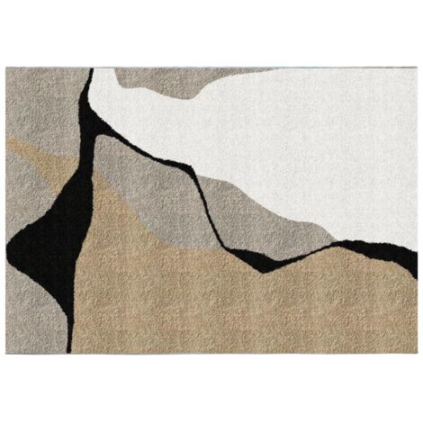 Tappeto di design astratto 160 x 230 cm Beige, tortora e Bianco - BRADILI