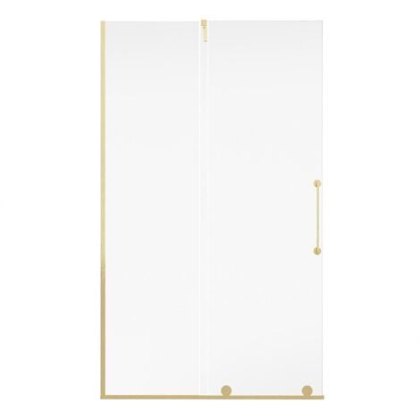 Parete per doccia walk-in con porta scorrevole in metallo stile ...