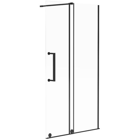 Parete per doccia walk-in con porta scorrevole in metallo stile ...