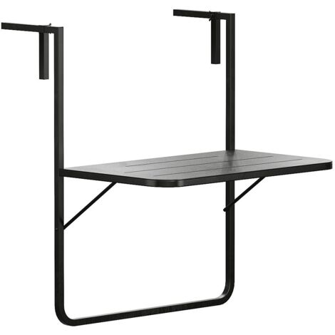 Tavolo balcone pieghevole in Metallo Nero - APYA di MYLIA