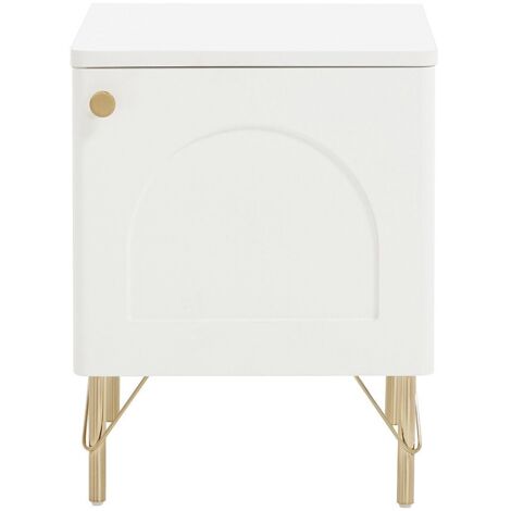 Comodino sinistro 1 anta Bianco e oro - ALOBARA