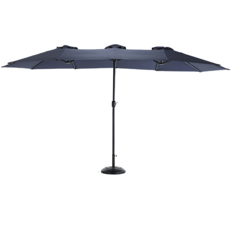 Parasol de jardin rectangulaire de 14,8 pieds avec manivelle pour ...