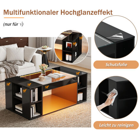 Table basse design LED pour salon moderne avec contrôle via application ...