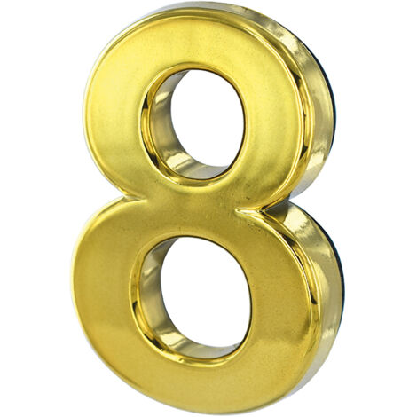 Chiffre 8 doré adhésif, ABS, H.50mm - THIRARD