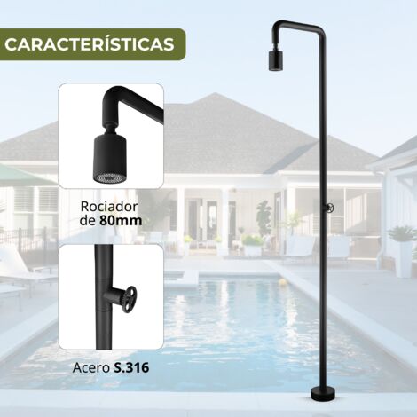 Imex - Ducha Piscina Exterior Acero S.316 Negro Serie Pool