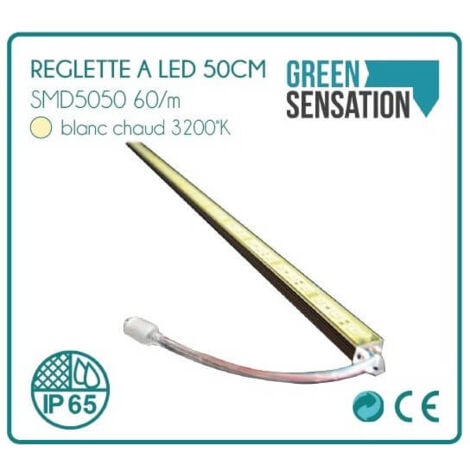 Réglette à LED Blanc Chaud waterproof 50cm