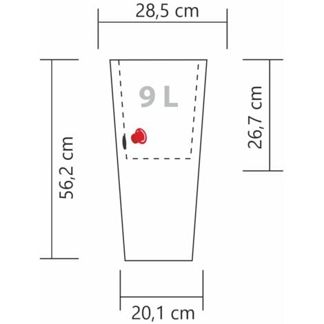 Scheurich Coneo High 55, vase/pot à fleurs/jardinière, cylindrique, coloris: Granit noir ...