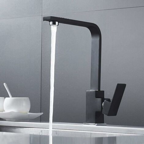 Kitchen Mixer Tap Square Kitchen Faucet with High Spout Kitchen Sink ...