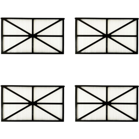 Pack of 4 Filter Panels for Tiger Shark RCX70101PAK2 Robot Black