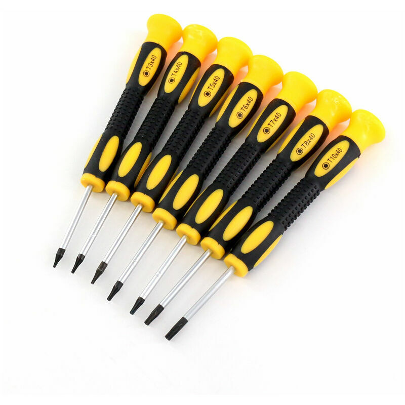 7pcs T3 T4 T5 T6 T7H with hole T8H with hole T10H with hole Torx Hex Screwdriver Repair Screwdriver Practical Tool