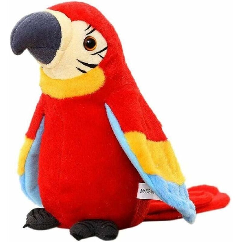 Talking parrot funny talking plush toy snooze function stuffed animals with wings waving plush bird talking parrot plush toy for children red