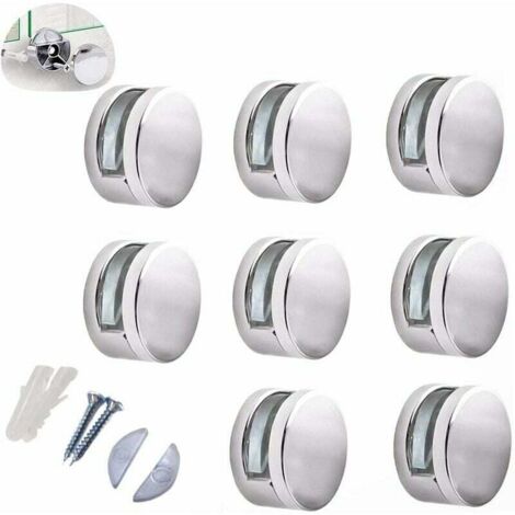 Zinc Alloy Mirror Clips Glass Shelf Bracket for Fixing Glass Mirrors 8 Pack