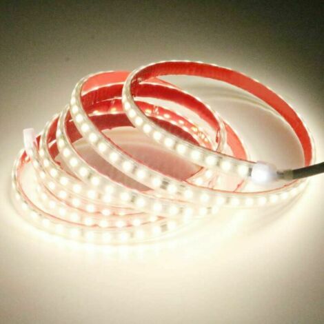 1M Self Adhesive Waterproof LED Strip 220V 2835 120LEDs m Tape with Switch. Super Bright White LED Strip 4000K 1st White