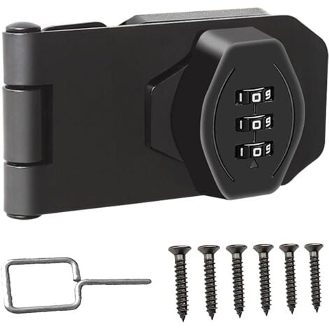 Keyless Deadbolt 3 Digit Combination Lock with Turn Knob for Cabinet Sliding Door Security for Small Doors Closets Barn Door Bathroom Outdoor