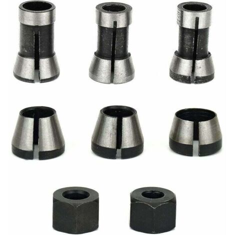 6pcs Router Chuck, 6mm, 6.35mm, 8mm Collet Trimming Chuck, Woodworking ...