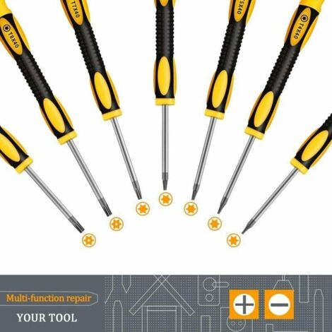 7pcs T3 T4 T5 T6 T7H with hole T8H with hole T10H with hole Torx Hex Screwdriver Repair Screwdriver Practical Tool