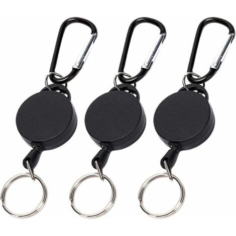ID Badge Holder, 3 Pack Retractable Keychain, ID Card Holder, Yo-Yo ...