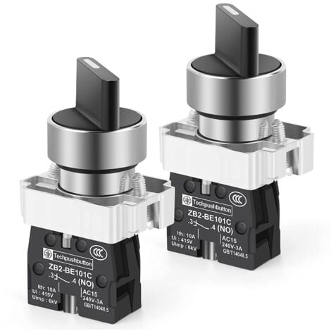 2pcs 1 NO 2 Position Latching Selector Switch, 2 Positions Maintained ...