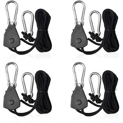 4 Pieces Adjustable Ratchet Ropes with 1/8 Hooks Shade Sail Tensioner ...