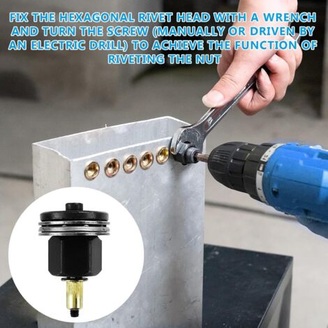 6pcs Rivet Nut Gun Set, for M3, M4, M5, M6, M8, M10 Rivet Guns, Rivet ...