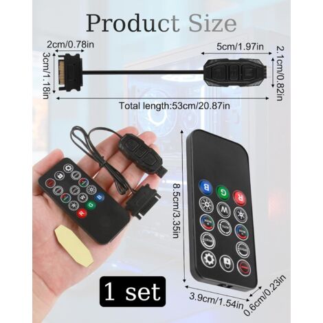 5V 3 Pin RGB Controller with 14 Keys Remote Control RGB Lighting Mode ...