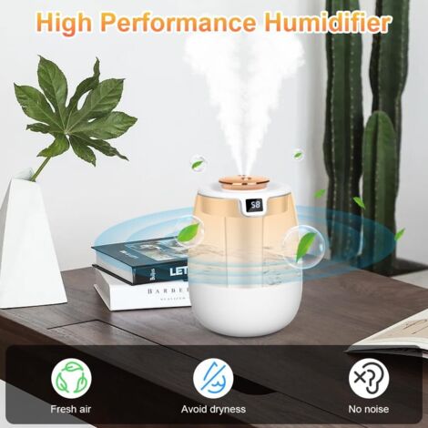 2.2L Room Air Humidifier with Smart Humidity Display, Ultra-Quiet 20dB, Mini Humidifier with LED ...