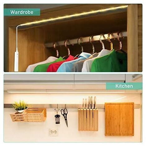 LED-Streifen mit Bewegungssensor – 1 m selbstklebender Akku-LED ...
