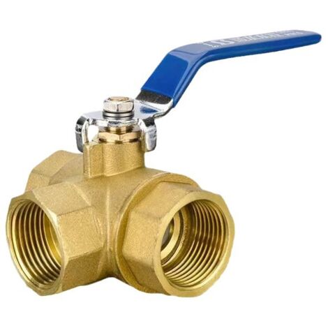 3-Wege-Kugelhahn (L-Anschluss) Serie, Hebelgriff, Innengewinde (DN20 3/4") aus geschmiedetem Messing