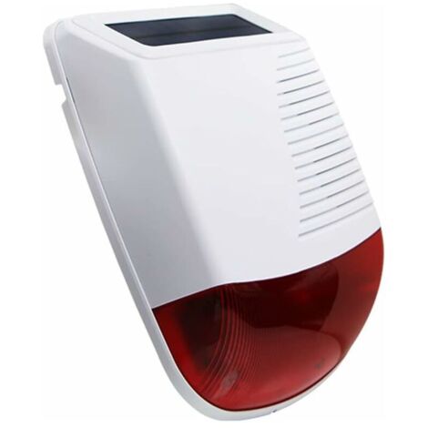 GABRIELLE Alarmsirene, Solar-Außensirene mit LED-Blinklicht ...