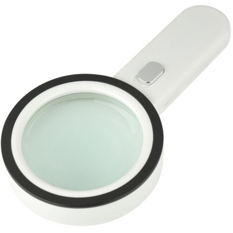 Beleuchtete Leselupe, 30-fache Vergrößerung mit 12 LEDs, Handlupe, beleuchtete Lupe zum Lesen ...