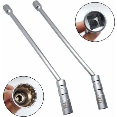 GABRIELLE Spark Plug Wrench 14mm 16mm Extended Magnetic Spark Plug Wrench 12 Point 3 8 Inch Universal Flexible Spark Plug Wrench Spark Plug Wrench