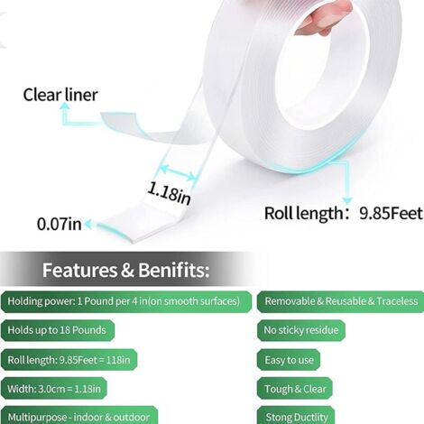 Heavy duty removable double sided tape store