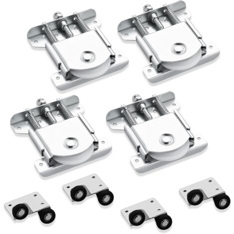 Set of 4 furniture and cabinet casters - Galvanized with double spring ...